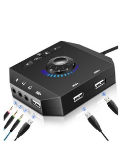 SYOSI T10 External Sound Card, USB Hubs, Audio Adapter, External Stereo ...