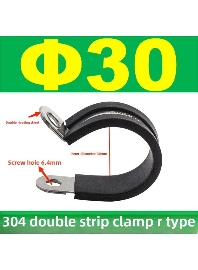 Generic 304 Stainless Steel Rubber Strip Clamp R-type Pipe Clamp U-type ...