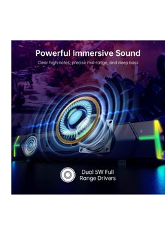 Generic Computer Speakers for PC Desktop Monitor, Dynamic RGB Bluetooth ...