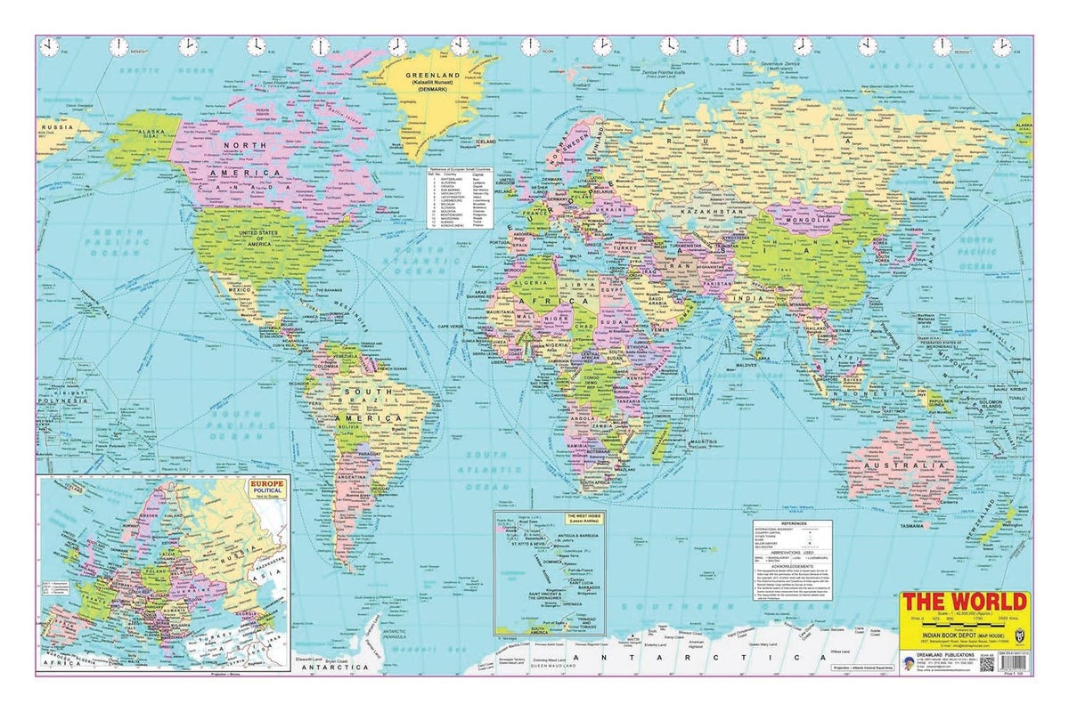 World Map Educational Wall Chart – Double-Sided Laminated Poster with ...