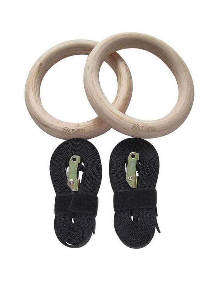 FLEXI MUSCLES Flexi Muscles Gymnastic Rings - Olympic Wooden Gym Rings ...