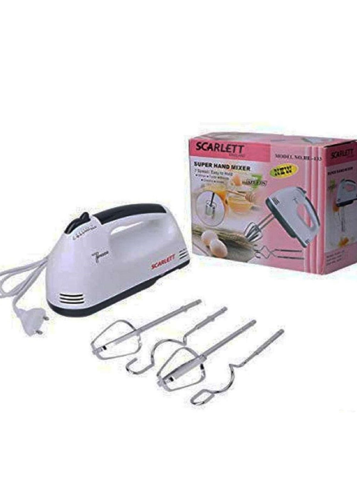 Scarlet Hand Mixer 7 Speed Electric Super Hand Mixer With 4 Whisk ...