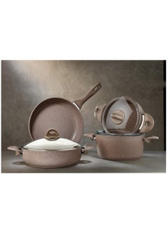 Saflon Saflon cookware set, 7 pieces, granite KSA | Riyadh, Jeddah