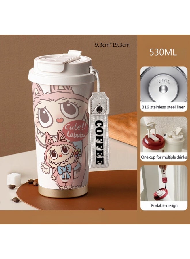 LABUBU Labubu 316 Stainless Steel Vacuum Insulated Cup ,530ML Insulated Cold Coffee Cup | Best ...