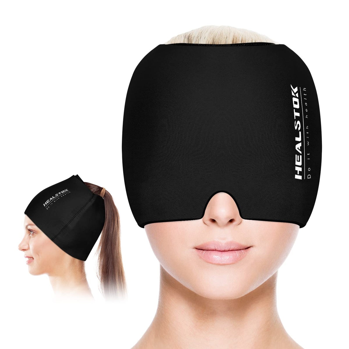 HEALSTOK HEALSTOK Cold Hat Ice Cap Ice Head Wrap Cold Hot Therapy ...