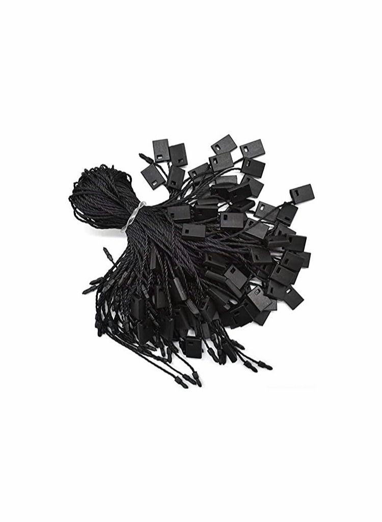 Y&D 1000Pcs Black Hang Tag String Snap Lock Pin Loop Fastener Hook Ties ...