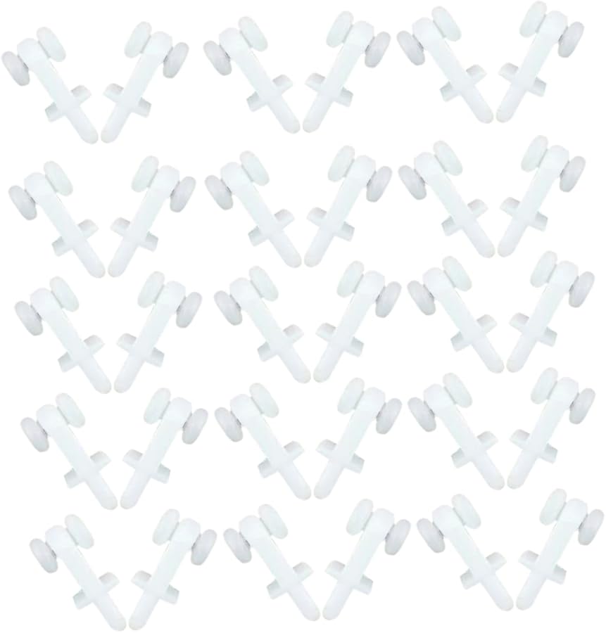 Generic 100Pcs White Double Wheel Pulley Curtain Track Gliders Smooth Gliding Accessories | Best ...