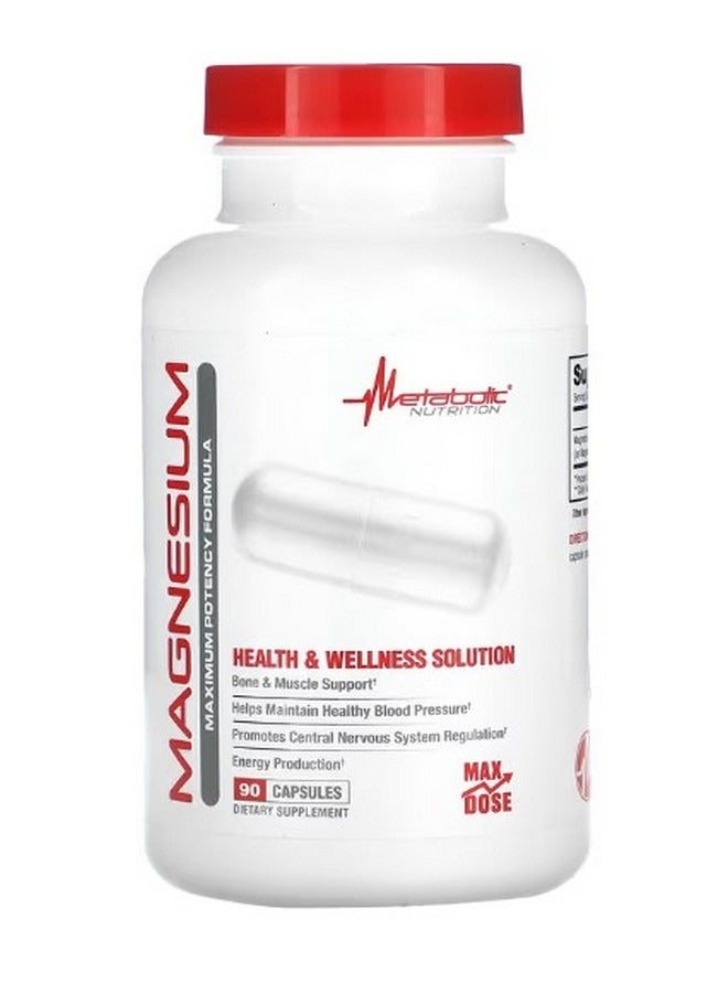 Metabolic Nutrition Magnesium Maximum Potency Formula 90 Capsules ...