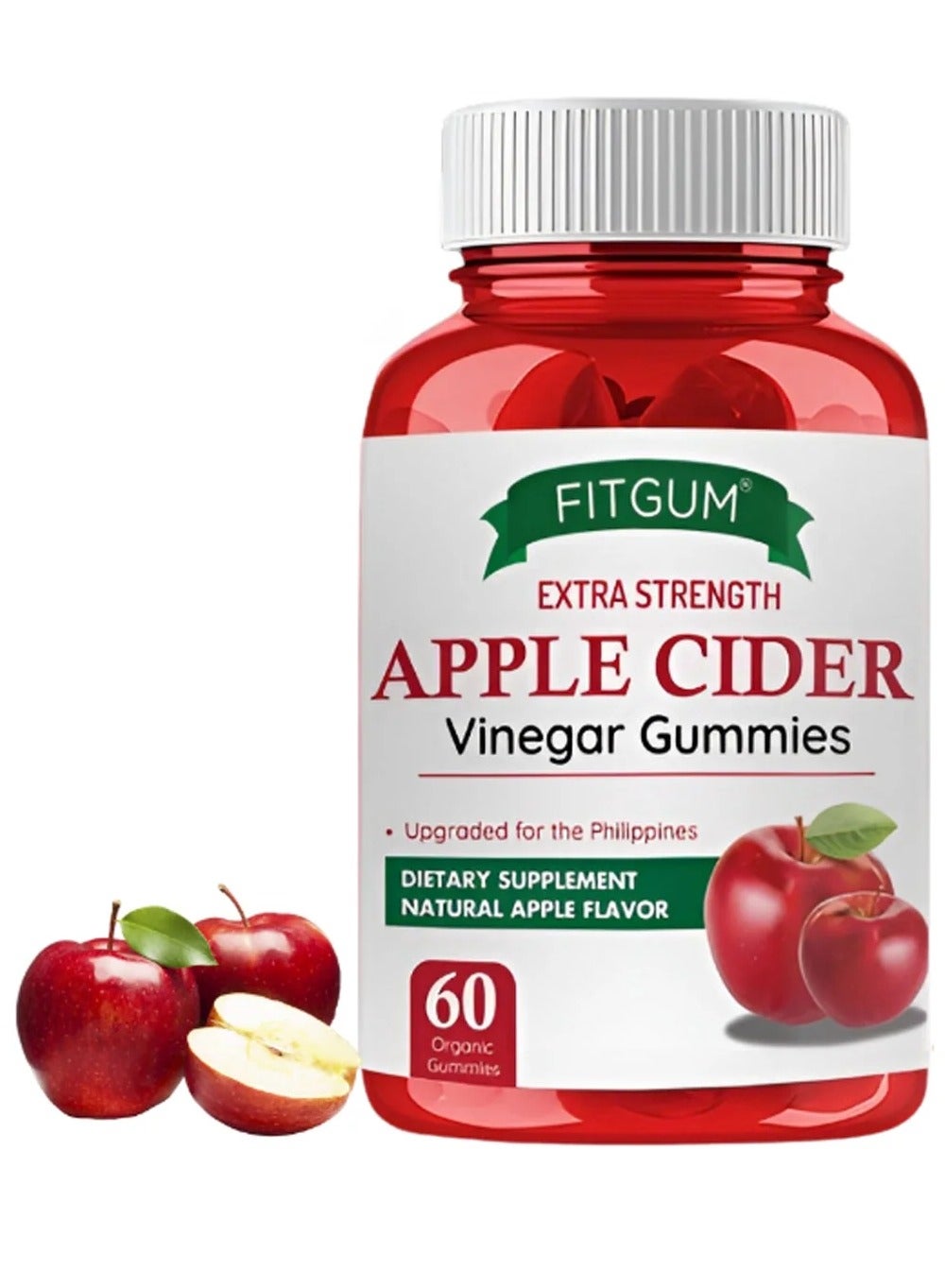 FIT GUM FitGum Apple Cider Vinegar Gummies - 60 Chewable Gummies with ...