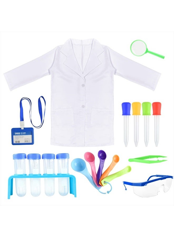 PLULON 23 Pieces Kids Scientist Costume Lab Coat with Science ...