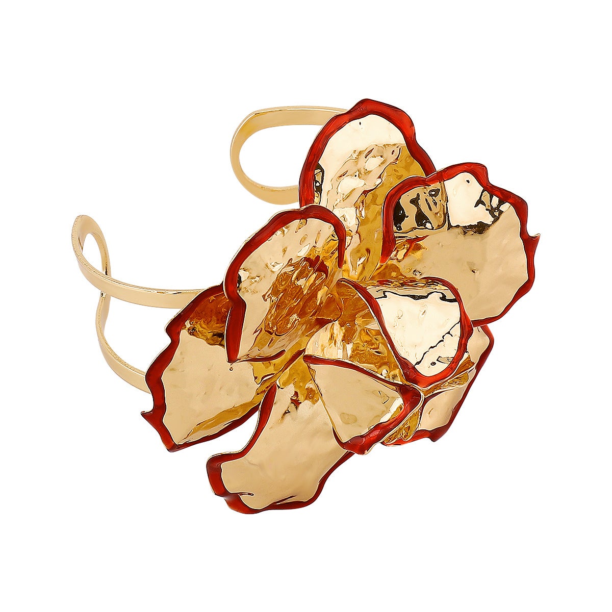 Generic E13220 Retro Exaggerated Metal Flower Earrings Temperament ...