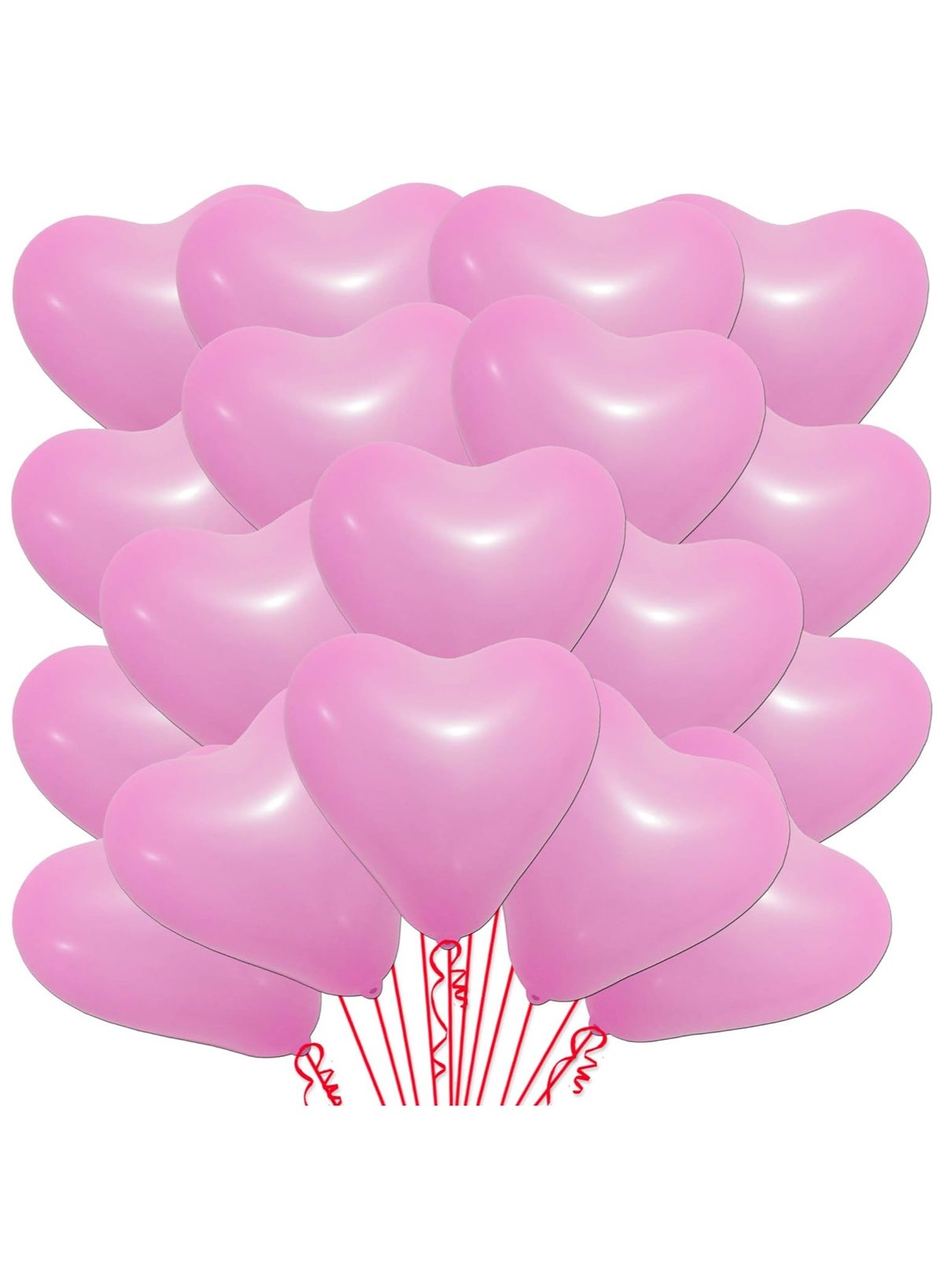 KATCHON Pink Heart Shaped Latex Balloons Kit Pack of 30 | Heart ...