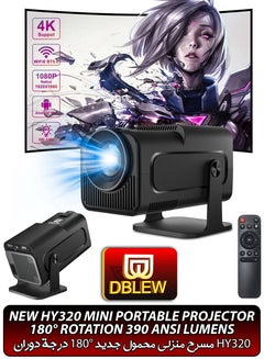DBLEW 390ANSI Lumens HD Smart Projector Android 11 Portable Mini Cinema ...