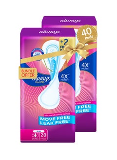 Always Flexi Fit, Soft, Slim, Long sanitary pads with wings, 40 pads ...