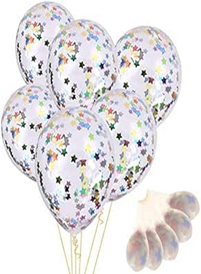 Generic 20 PCS 12 Inch Star Confetti Balloons Transparent Balloons ...
