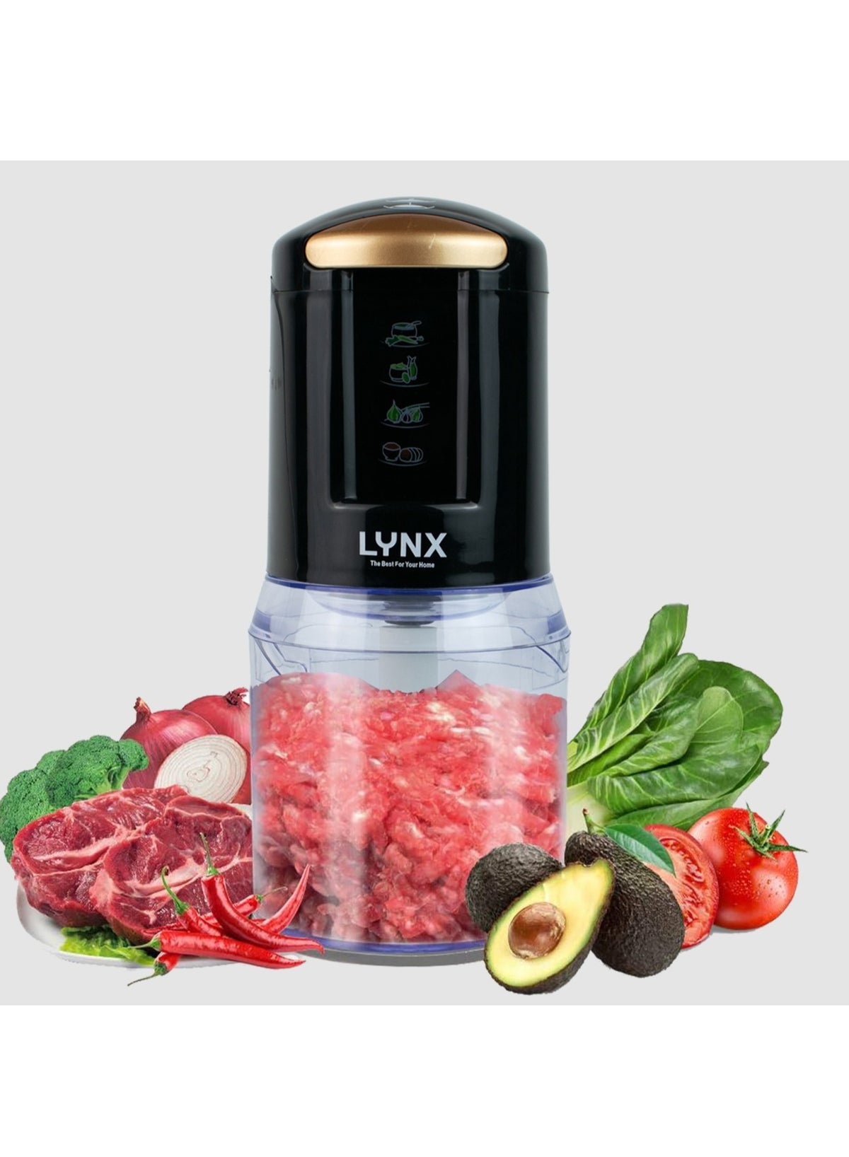 lynx LYNX Electric Vegetable Chopper, 450W Power, 0.5 Liter Unbreakable ...