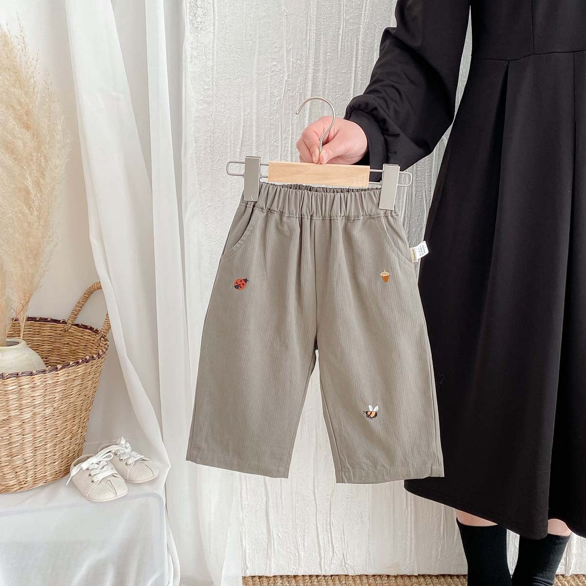 Generic Boys And Girls Korean Style Casual Pants Cartoon Embroidered ...