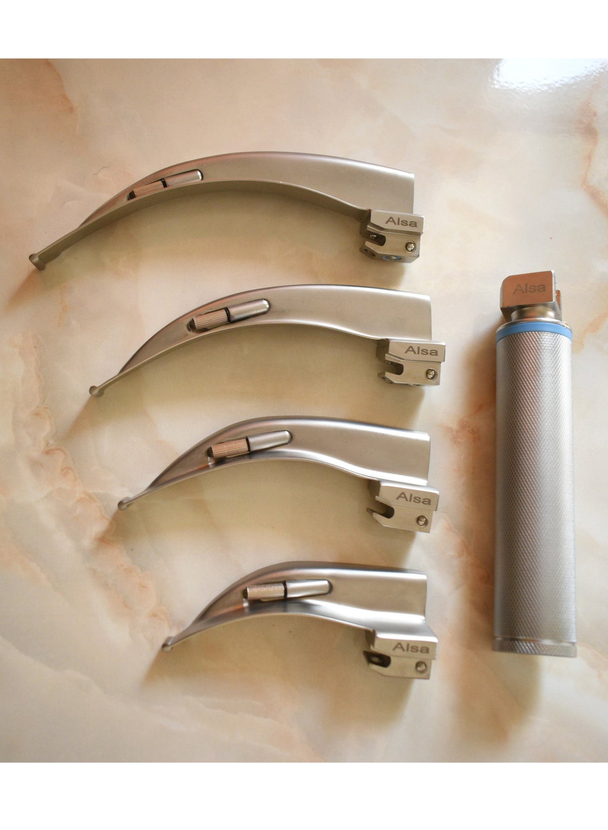 Alsa Airway Intubation Kit With Case Fiber Optic Set Of 4 Blades ...