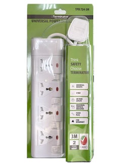 Terminator Terminator 4 Way Universal Power Extension Socket With ...