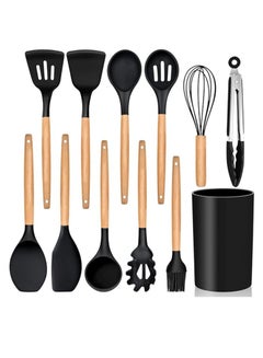 Generic A set of 11-piece silicone kitchen utensils with a heat ...