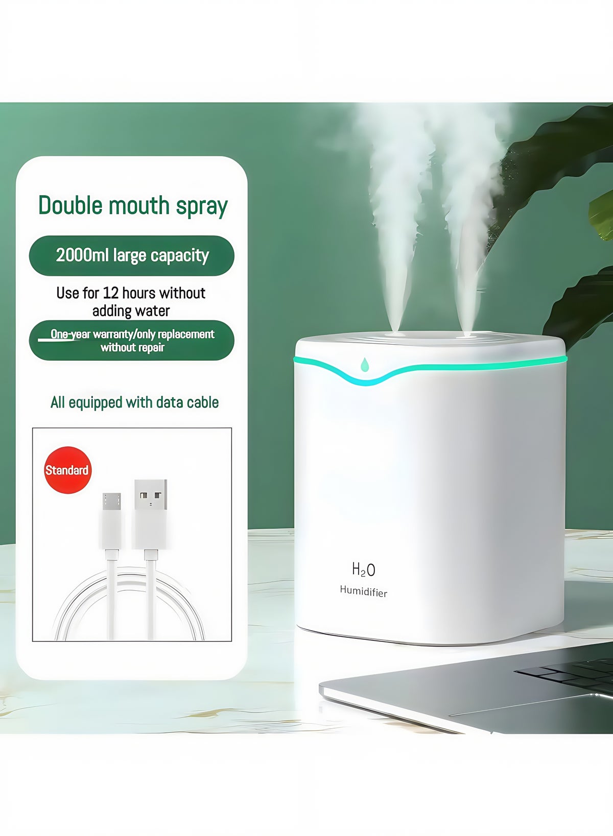 Generic Smart Ultrasonic Humidifier | 2L Capacity | Quiet Operation ...