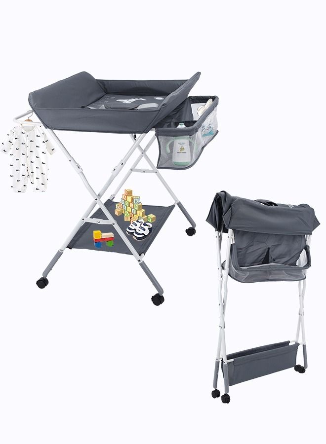 XiuWoo Baby Changing Table Adjustable Height Portable Folding Diaper ...