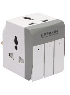 Epsilon Epsilon 3 Way Universal Adapter with Switches- ES1095 UAE ...