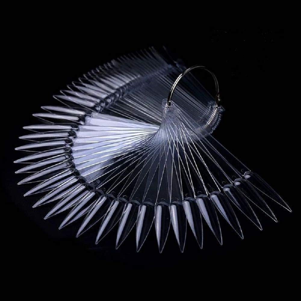 Art&Beauty 2 Sets 100 Tips Fan Shape Plastic Nail Art Tips Display ...