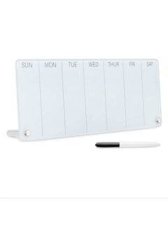 Navaris Weekly Whiteboard Planner - Small Dry Erase Glass Whiteboard To ...