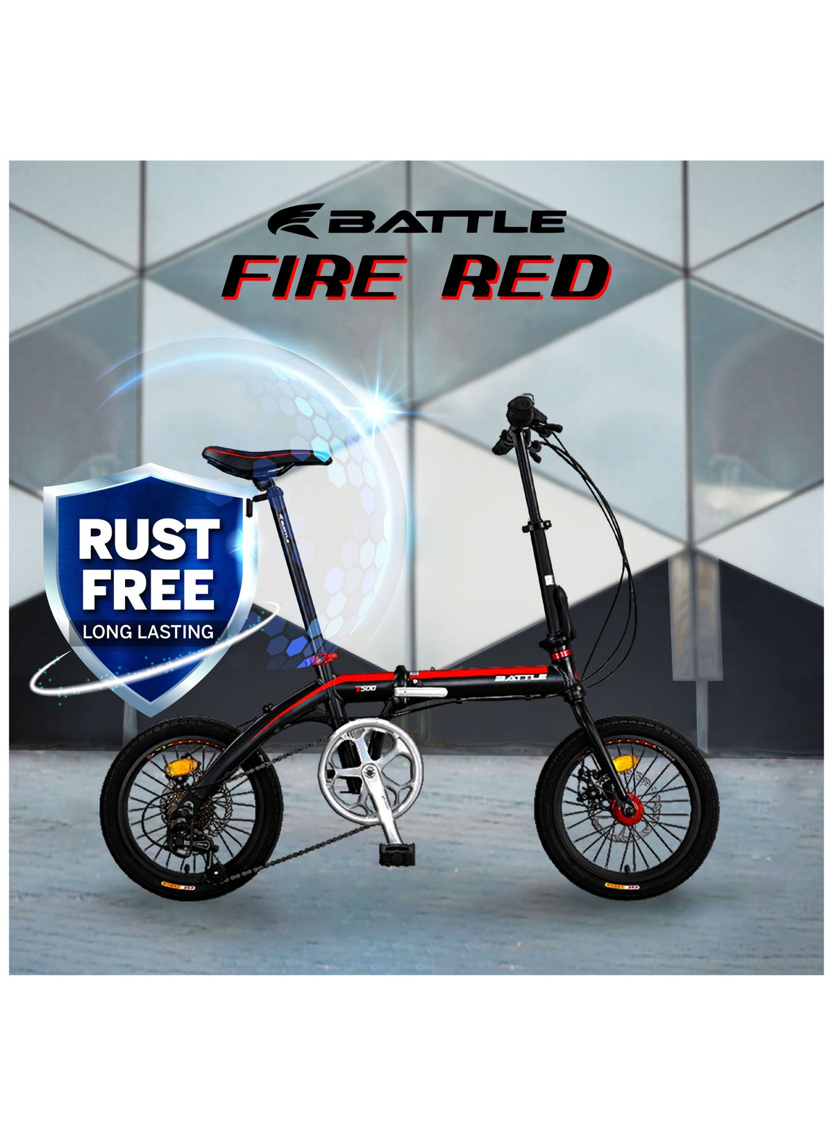 Battle 16 Inch Lightweight Folding Bike - Foldable Bicycle For Men ...