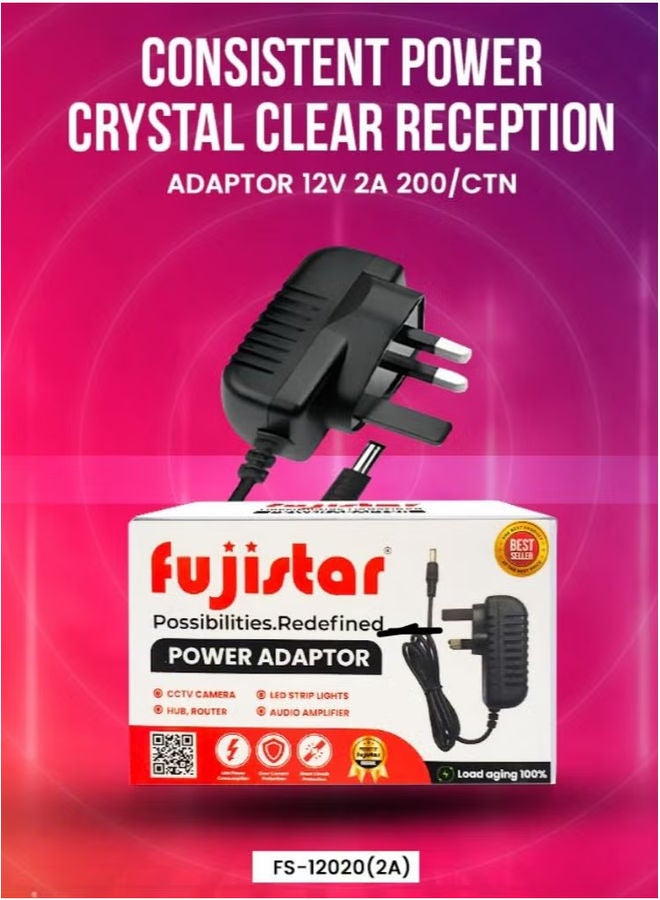 fujistar Power Adapter 12V 2A FS12020 | Best Price KSA | Riyadh, Jeddah