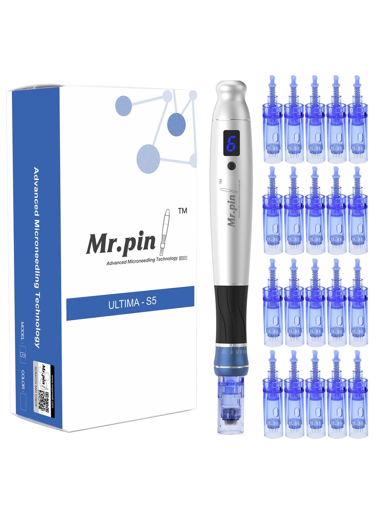 Mr.Pin Original Derma Pen Mr.Pin S5 - Wireless with 20 pcs Replacement ...