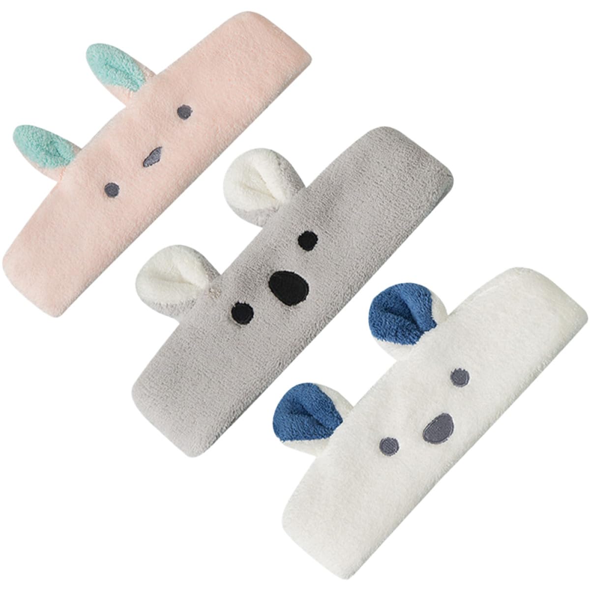 Generic 3Pcs Soft Coral Fleece Face Washing Headbands Water Absorbing ...