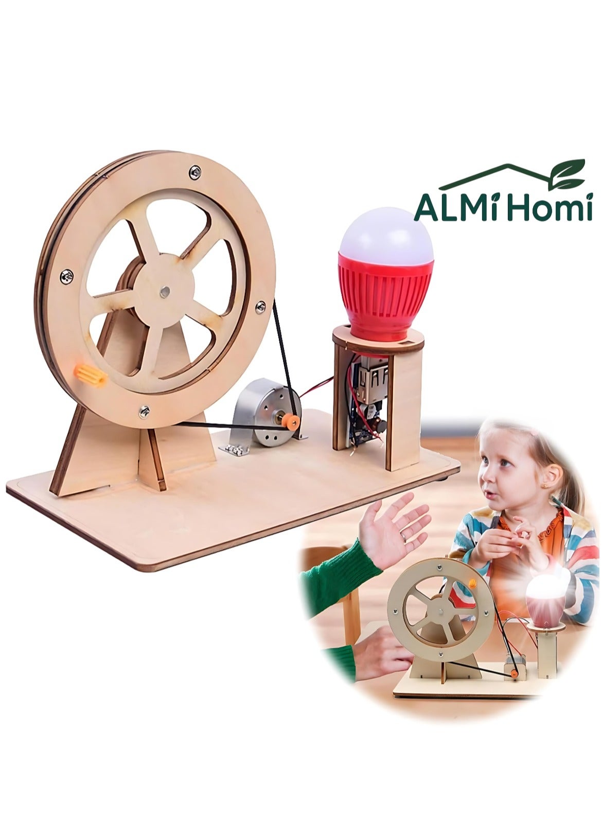 ALMiHomi DIY Hand Crank Generator Science Kit for Kids Ages 6 ...