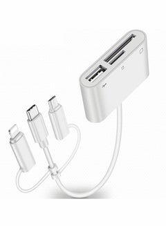 SYOSI Memory Card Reader, 3 in 1 Multi Adapter Lightning/Type-C/OTG ...