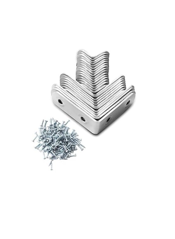 GOMETY Wood Right Angle 20PCS Brace for Shelves Zinc Plated Steel ...