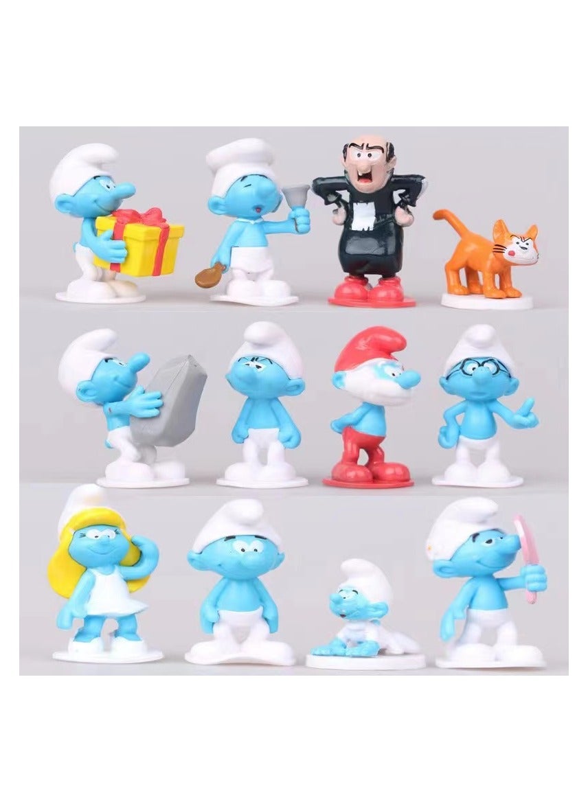 Generic 12 Smurfs figurines, Blue Sister, Blue Little Elf toy models ...