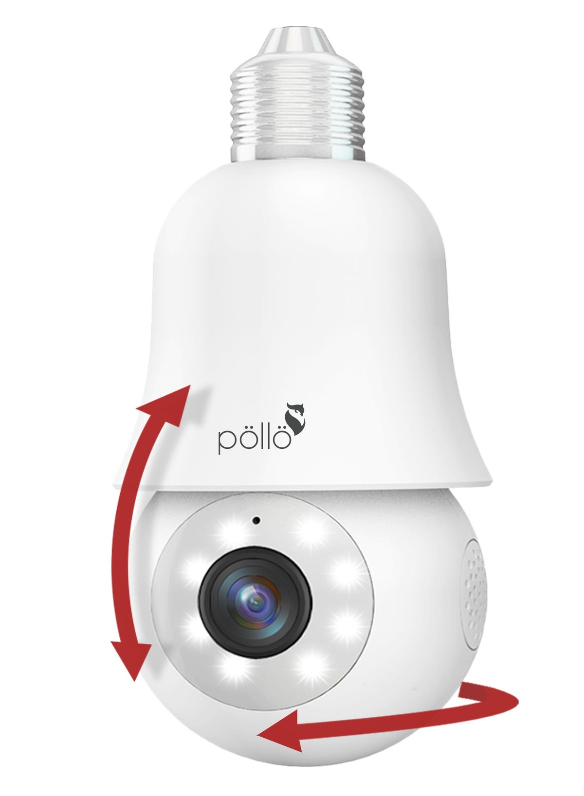 Pollo Pollo 3MP Guardian Bulb Smart Wi-Fi PTZ Security Camera Color ...