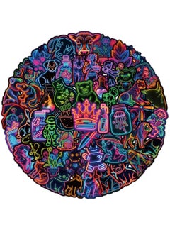 Generic 50 PCS Glowing Neon Vibes Stickers Pack - Illuminate Your Style ...