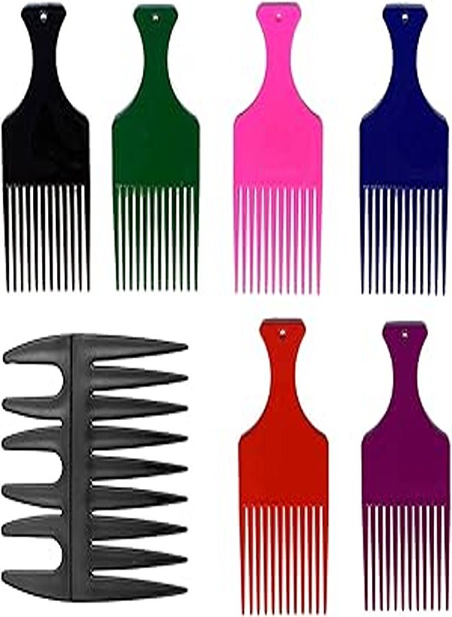 Generic Afro Hair Comb, 7 Pieces Hair Comb Styling Comb Plastic Afro ...