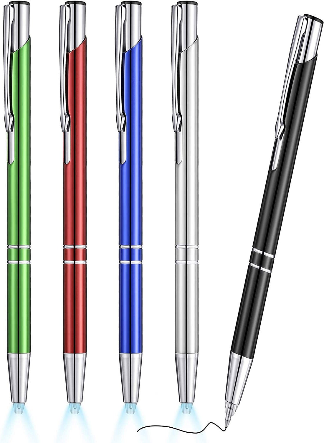SYOSI LED Light Pen, Light Ballpoint Pen, 5Pcs Flashlight Light Pen LED ...