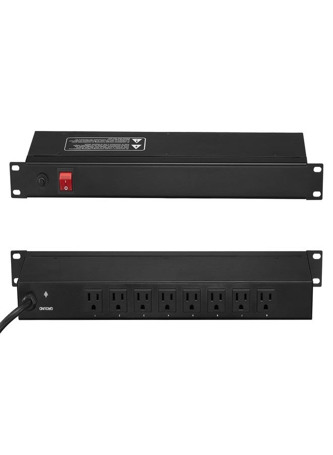 VEVOR VEVOR 8 Outlet Horizontal 1U Rack Mount PDU Power Strip for ...