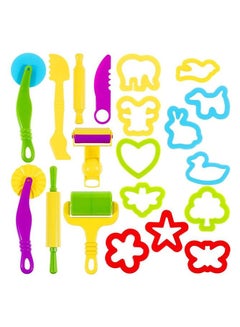 Bebiland 20-Piece Clay Dough Tool Kit for Kids, Plastic DIY Plasticine ...