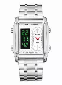 Bestwin BESTWIN 126 Square Men's Dual Display Digital Code Stainless ...