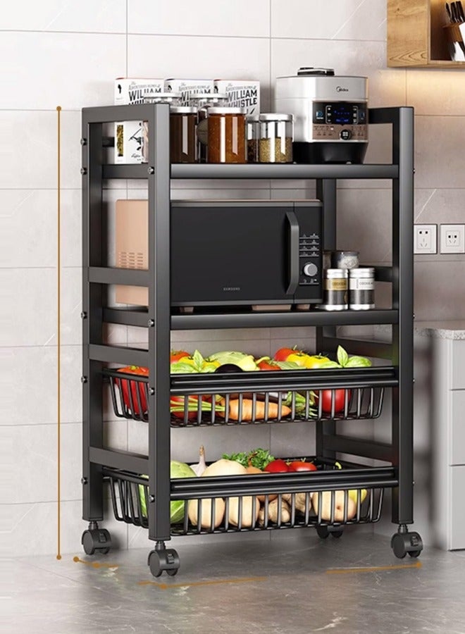 Generic Kitchen Storage Rack Adjustable Multi-Tier with Wheels, 4 Tier ...