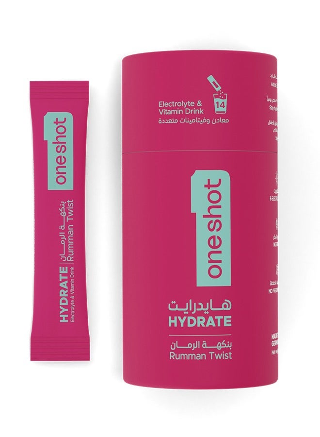 oneshot Electrolyte Hydration Supplement Rumman Twist | 14 Sticks | No ...