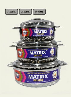 MATRIX Set 3Pcs Hot Pot Food Saver Stainless Steel 1500/2500/3500 ML ...