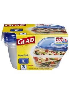 Glad 3-Piece Deep Dish Container Clear UAE | Dubai, Abu Dhabi
