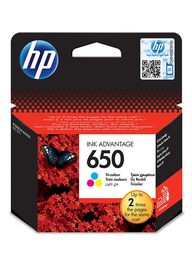 HP 650 Ink Advantage Inkjet Cartridge Multicolour | Best Price KSA ...