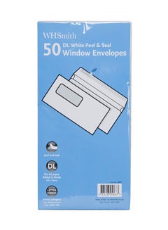 WH Smith 50-Piece DL Peel And Seal Window Envelopes White UAE | Dubai ...